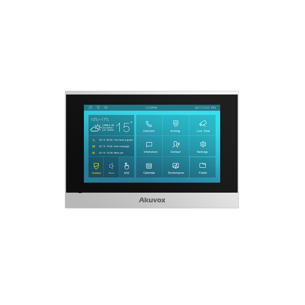 Akuvox C313-2 Indoor Monitor with 7 inch Touchscreen, Linux based (2-