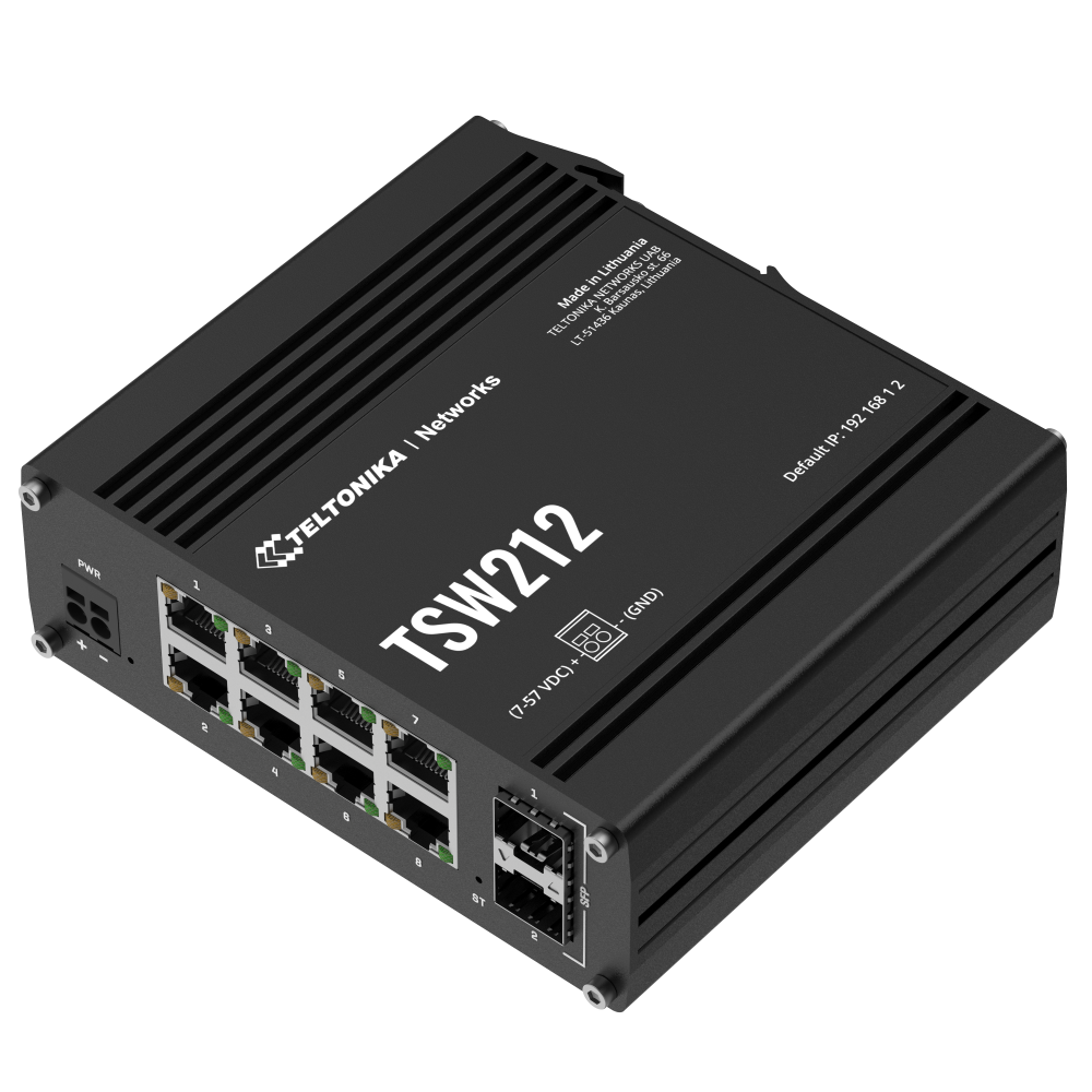 Teltonika Tsw212 Industrieller Managed Switch 8x Gigabit Ethernet 